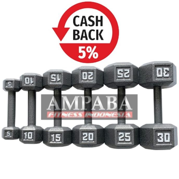 Jual TERBARU - Dumbel Fix Dumbell Set Besi HEXA Lokal Barbel 5Kg ...