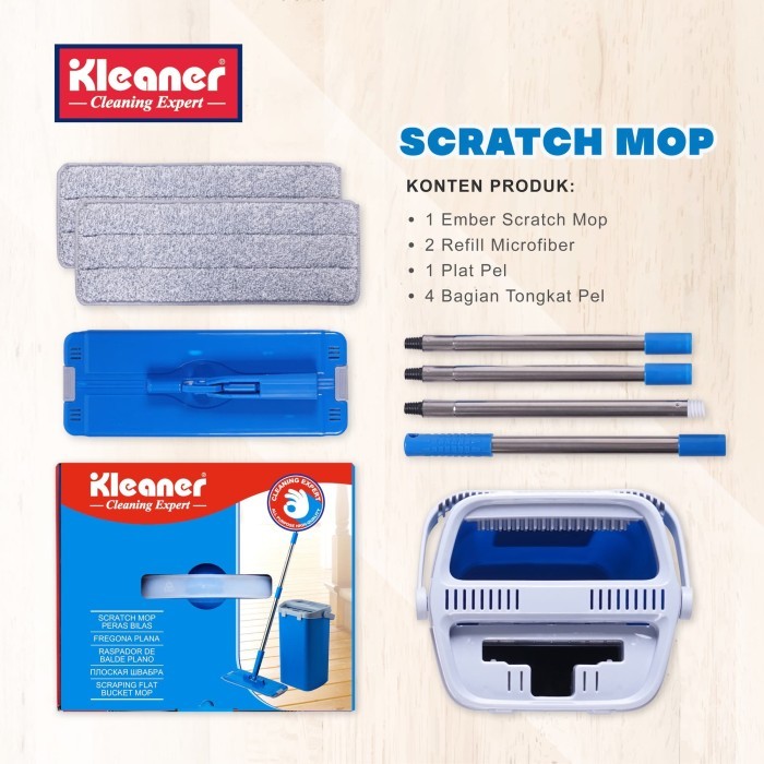 Jual Kleaner Alat Pel 1 Set Dengan Ember Scratch Mop Pembersih Lantai ...