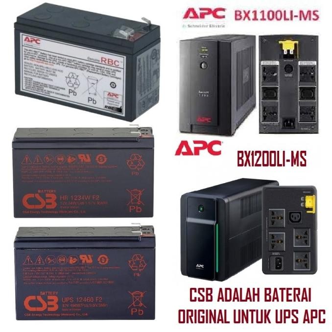 Jual Baterai UPS APC BX1100LIMS RBC17 / RBC 17 CSB HR1234W F2 UPS ...