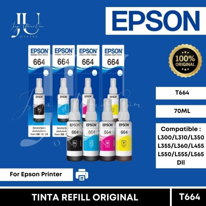 Jual Tinta Epson 664 Original Refill Ink For L110, L120, L210 | Shopee Indonesia