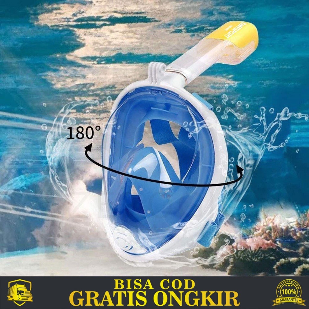 Jual MASKER SNORKELING FULL FACE OLAHRAGA MENYELAM WATERPROOF PORTABLE ...