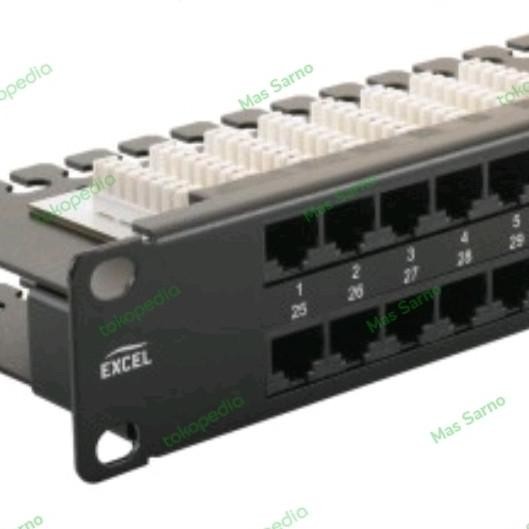 Jual Excel Cat.5E 48 Port 1U Right Angle Utp Patch Panel Termurah ...