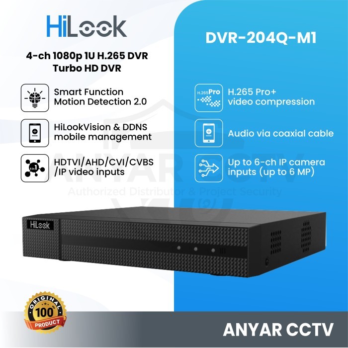 Jual HILOOK DVR-204Q-M1 DVR 4 Channel HILOOK 5MP Lite - DVR-204Q-M1 | Shopee Indonesia