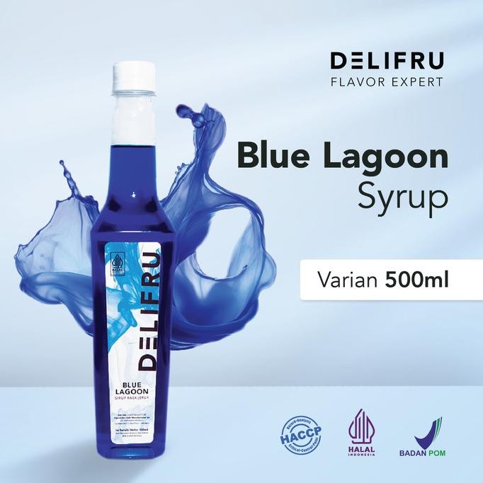 Jual BLUE- DELIFRU SYRUP BLUE CURACAO - SIRUP KURASAO BIRU 500 ML ...