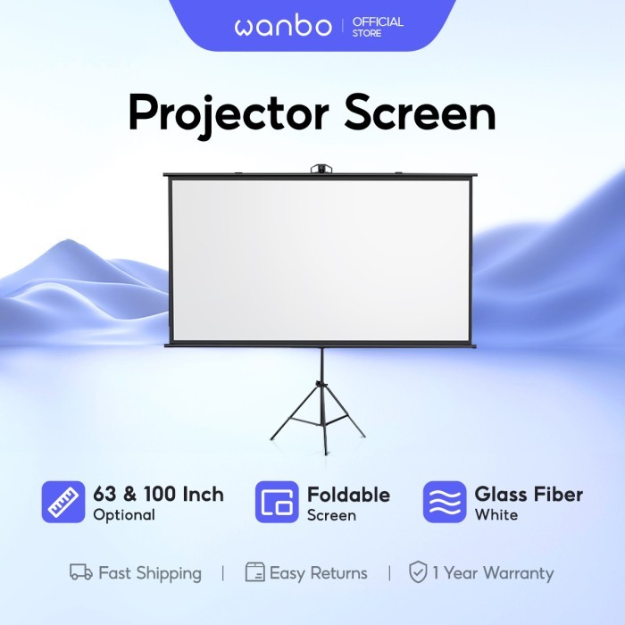 Jual Wanbo Layar Screen Proyektor 100" Screen Projector Wall Mount ...