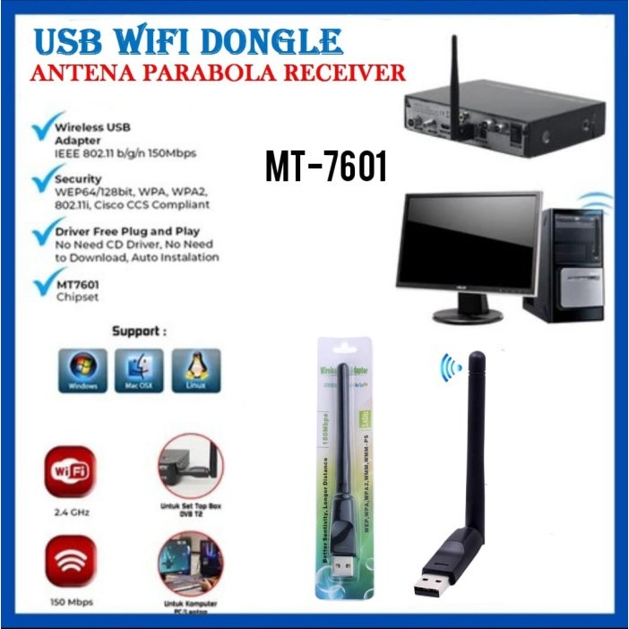 Jual USB WIFI SET TOP BOX MT7601 DONGLE STB ADAPTER ANTENA PC LAPTOP DVB T2 | Shopee Indonesia