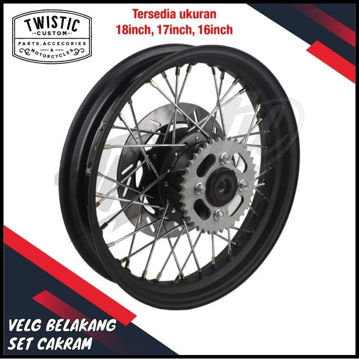 Jual Velg Belakang Set Tromol Jari Jari Cakram Piringan Gear Disc Brake ...
