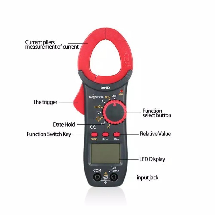 Jual Produk Premium Richmeters Rm901D Digital Clamp Meter Tang Ampere ...