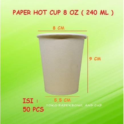 Jual Paper Hot Cup Gelas Kertas 8 Oz 240 Ml Polos Isi 1000 Pcs | Shopee Indonesia