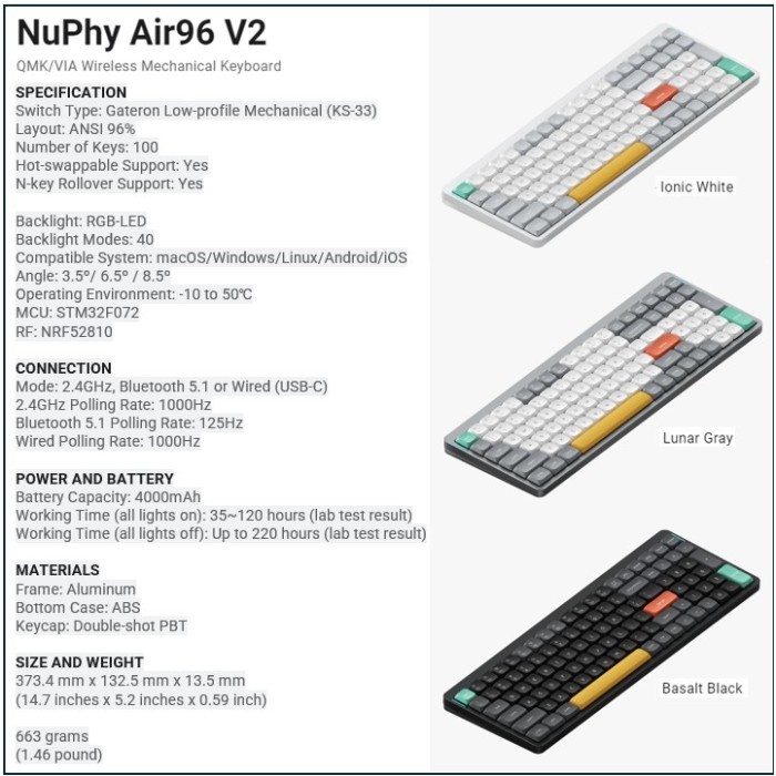 Jual Nuphy Air96 V2 Wireless Mechanical Keyboard | Shopee Indonesia