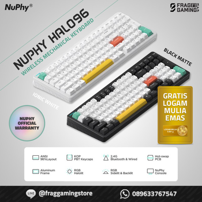Jual Nuphy Halo96 / Halo 96 Wireless Mechanical Keyboard NuphyHalo96 ...
