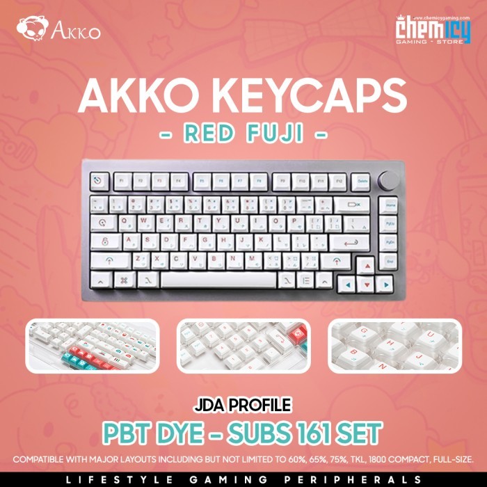Jual Akko Red Fuji PBT Dye-subs Keycaps 161 Set JDA Profile | Shopee ...