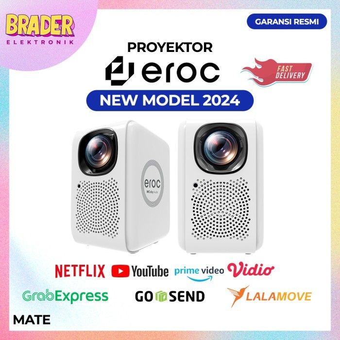 Jual Eroc Smart Portable Projector Youtube Dolby Audio WiFi MATE | Shopee Indonesia