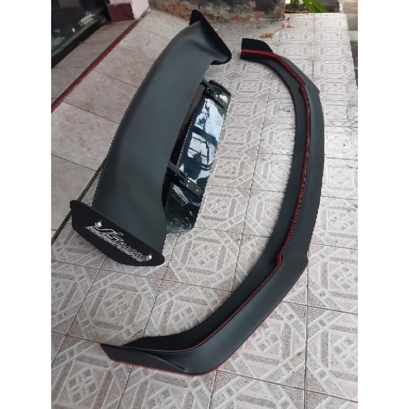 Jual Front Lips Honda Brio Dan Spoiler Gt Wing Js Racing | Shopee Indonesia