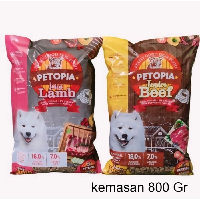 Jual PETOPIA DRY FRESH PACK ( isi 25 pack 800gr ) Tender Beef & Juicy ...