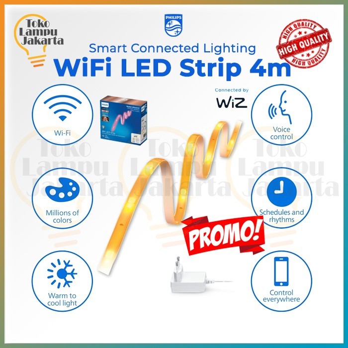 Jual Philips Lampu Smart Wifi LED Strip Set Starter Kit 4M Color RGB | Shopee Indonesia