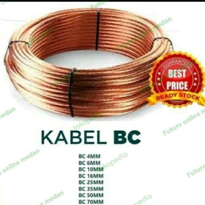 Jual 1Kg Kabel Bc 6 10 16 25 35 50 70 Mm / Cable Ground / Grounding ...