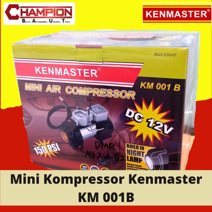 Jual Kenmaster Mini Air Kompressor Pompa Ban Elektrik Km 001 B Original ...