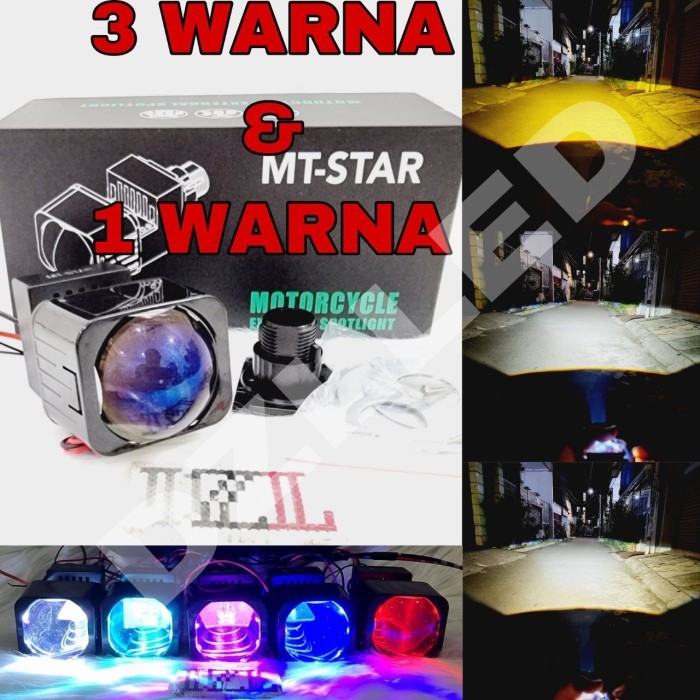 Jual Lampu Utama Led Biled Matrix X1 1.5 Inch Mt Star Free Devil 12V ...