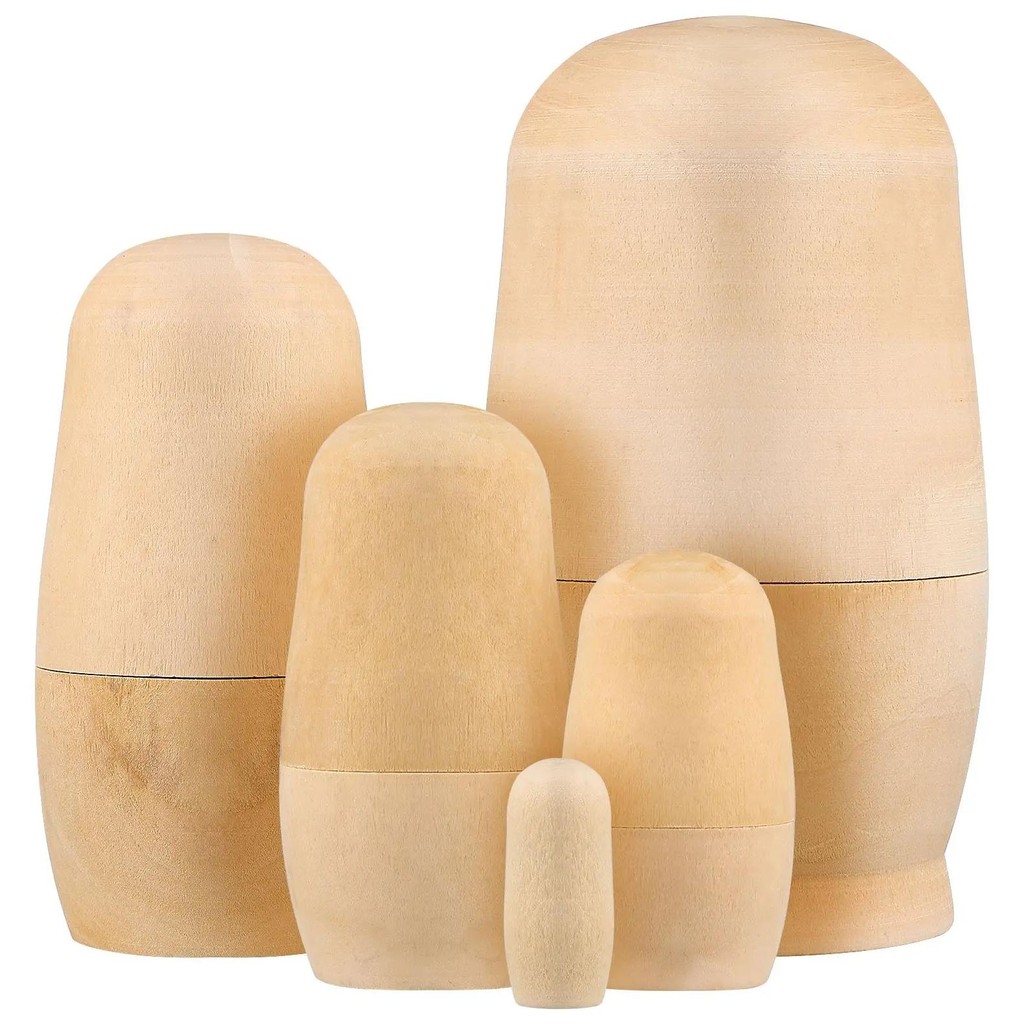 Jual blank russian dolls diy nesting matryoshka toy desktop unpainted ...