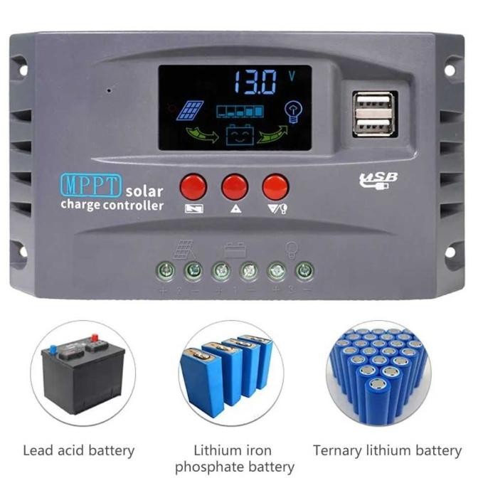 Jual Solar Charge Controller PWM MPPT SCC Automatic 12V/24V 20A 30A 40A 60A [terbaik] | Shopee ...