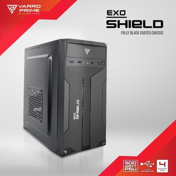 Jual Komputer Varro Prime Exo Shield Casing PC/Komputer m-ATX PSU 500W ...