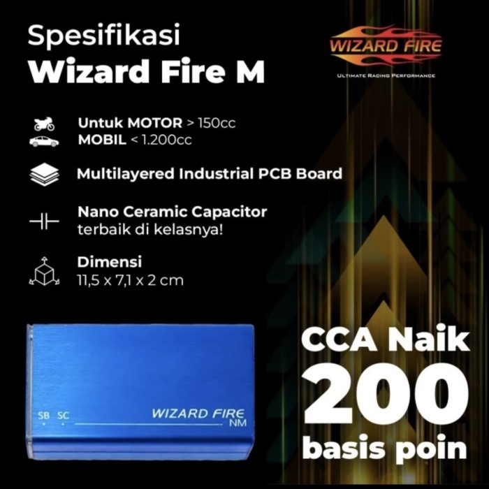 Jual Wizard Fire Stabilizer Aki (Battery Stabilizer / Battery Capacitor) M Untuk Motor | Shopee ...