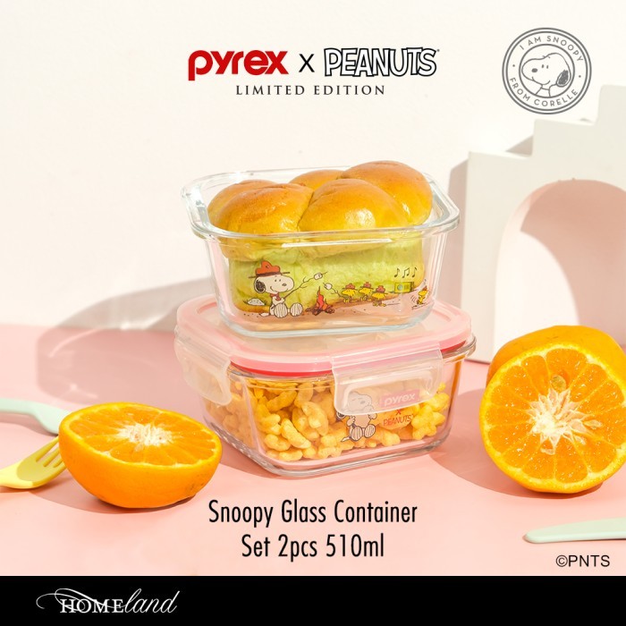 Jual PYREX Snoopy Food Container Kotak Makan Kaca | Shopee Indonesia