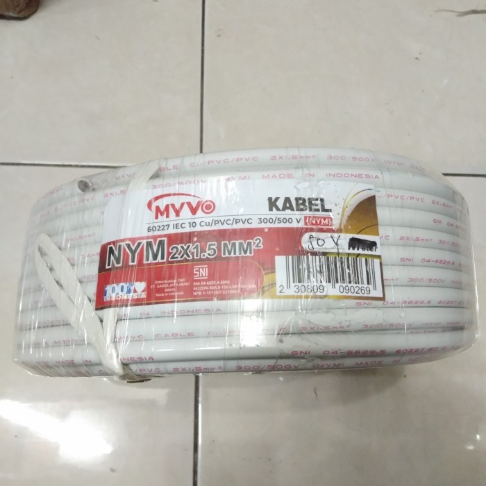 Jual 1 Rol Kabel Listrik Besar Myvo Nym 2 X 1,5 Tembaga Bukan Eterna 50 ...