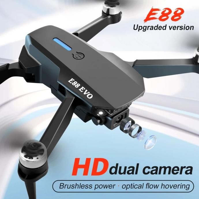 Jual New E88 Pro Teng 2 Fpv Dual Hd 4K Kamera Drone Alt Hold Dpt Tas V ...