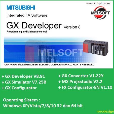 Jual Software Plc Mitsubishi | Gx Developer 8.91 + Gx Simulator 7 Original Dan Terpercaya ...