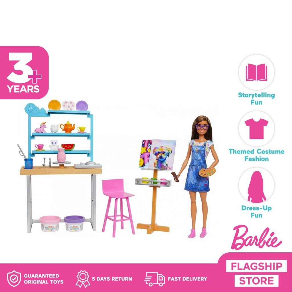 Jual Barbie Relax And Create Art Studio Playset - Mainan Boneka Anak ...