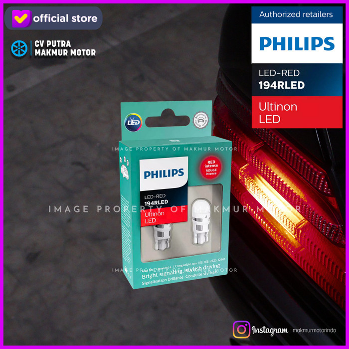 Jual LAMPU MOBIL PHILIPS ULTINON LED T10 W5W RED LED (MERAH) | Shopee ...