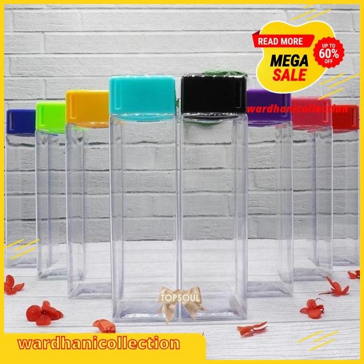Jual TUMBLER KOTAK HALANG 500ML BOTOL MINUM PLASTIK BENTUK SEGI POLOS ...