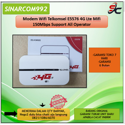 Jual Modem Wifi Telkomsel E5576 4G Lte Mifi 150Mbps Support All Operator | Shopee Indonesia