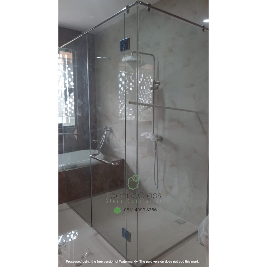 Jual Shower Box / Kaca Tempered Shower / Kamar Mandi Tempered / Partisi ...