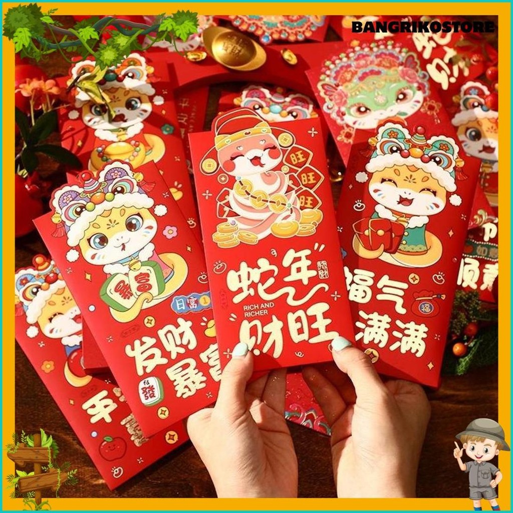 Jual Premium Angpao 2025 Tahun Ular Isi 6Pcs - Hongbao Imlek 3D ...