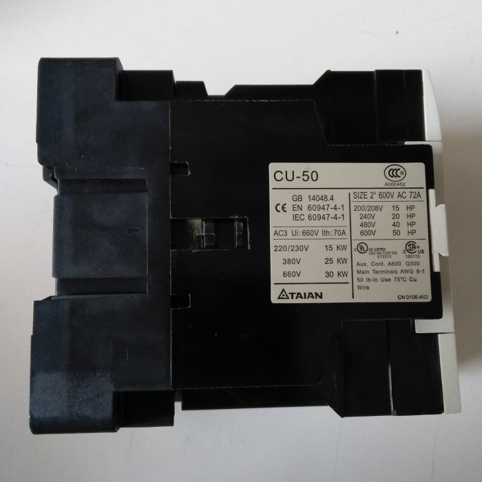 Jual Contactor Cu-50 Cu50 Cn 50 Cn50 Coil 220V 48V 380V 24V Taian Teco Ori Ready | Shopee Indonesia