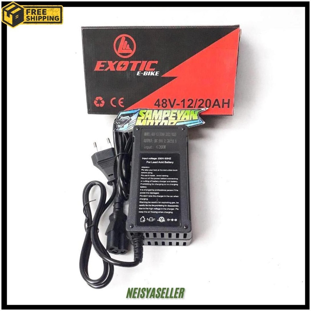 Jual Charger Ces Cesan Battery Baterai E-Bike Sepeda Listrik Exotic 48V ...