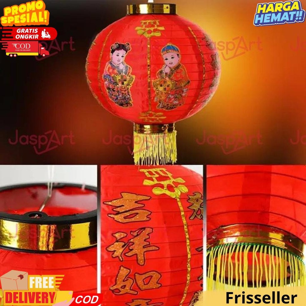 Jual Lampion Imlek Lampion Gambar Anak Lampion Kain Polos Lampion Merah ...