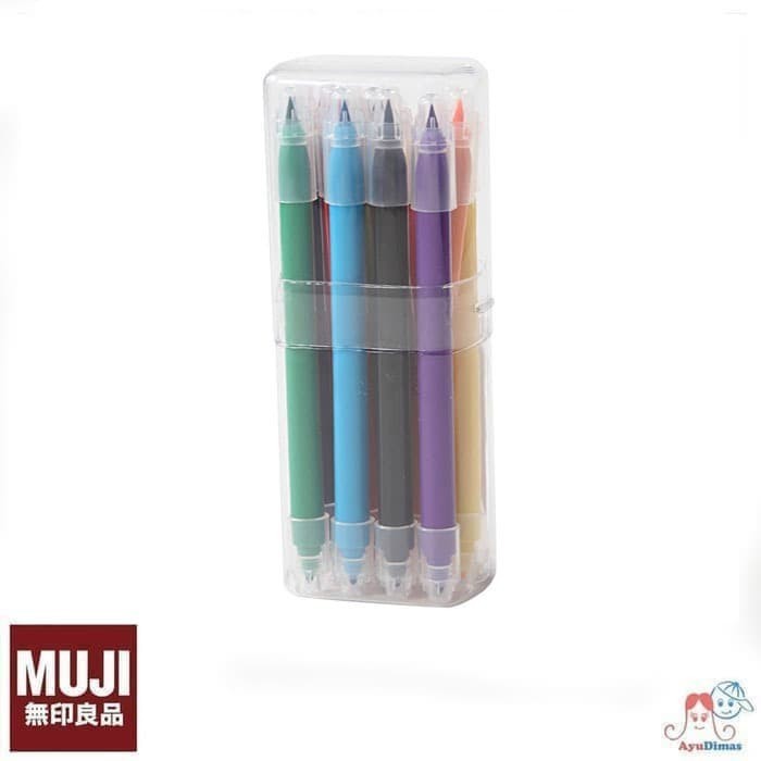 Jual MUJI PEN SET 12 COLORS - Dual Head / Twin Tip - Spidol n brush ...