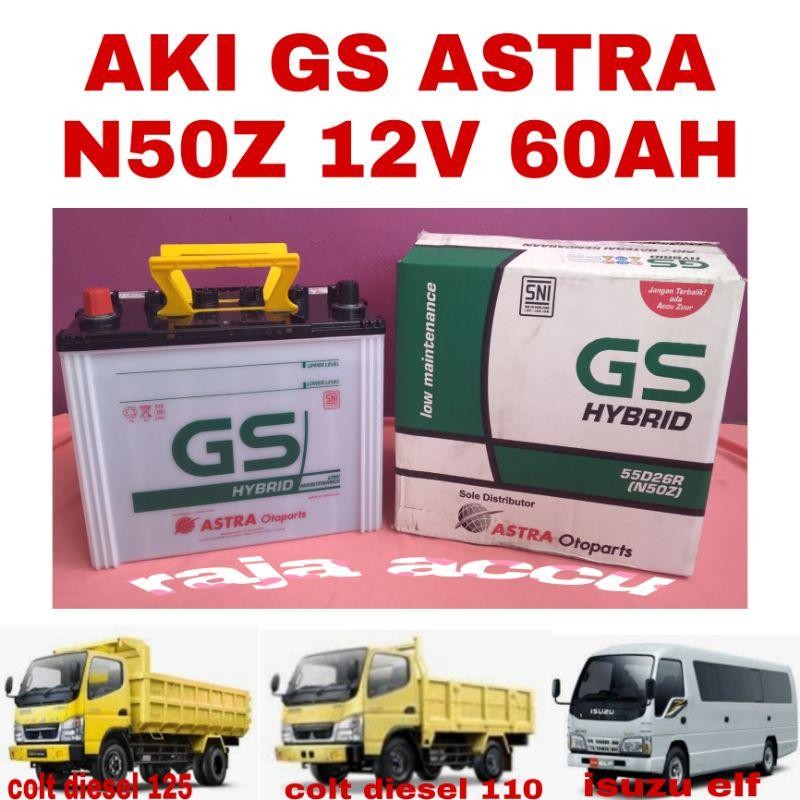 Jual Aki Mobil Kijang Kapsul Aki Truck Colt Diesel 110/125 Aki Isuzu Elf Gs Hybrid Gs N50Z 12V ...