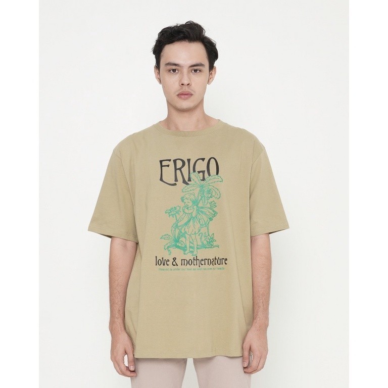 Jual Erigo T-Shirt Oversize Heaven Love Khaki - Kaos Oversize Unisex | Shopee Indonesia