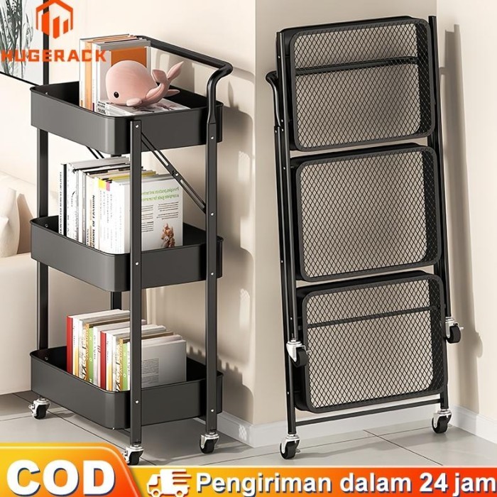 Jual Besi 100%Rak Troli Besi 3 Susun Rak Lipat Rak besi susun Rak Dapur ...