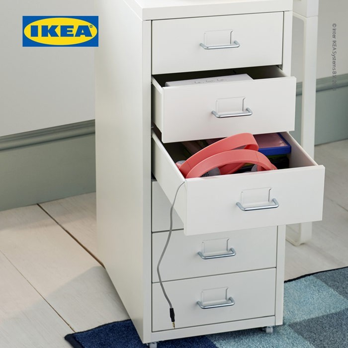 Jual IKEA HELMER Unit Laci Beroda Mudah Dipindahkan Putih 28x69 cm | Shopee Indonesia
