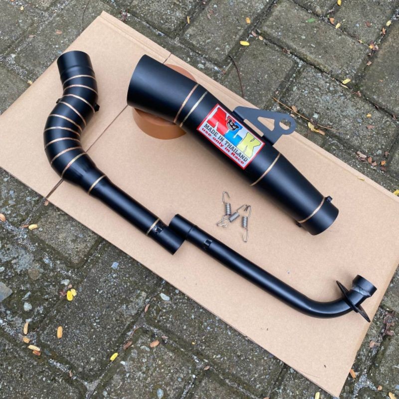 Jual exhaust NLK pipe GP warior black series 1set elbow TUBE type open ...