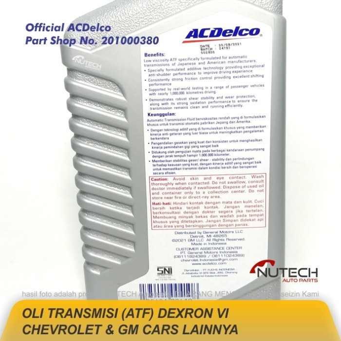 Jual OLI TRANSMISI MATIC ATF ORI CHEVROLET DEXRON DEXTRON VI 6 AC DELCO GM | Shopee Indonesia
