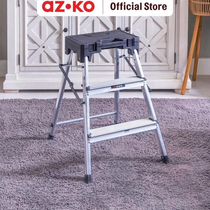 Jual Azko Fixsteps 65.4 Cm Tangga Lipat Aluminium 3 Steps | Shopee ...