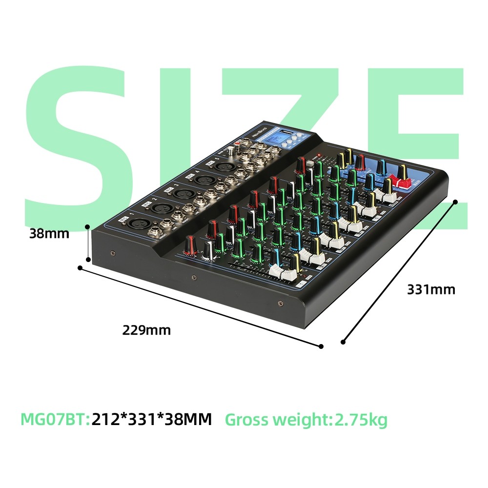 Jual NEW BAXS AUDIO MIXER mixer profesional 4channel/7-channel MG07BT ...