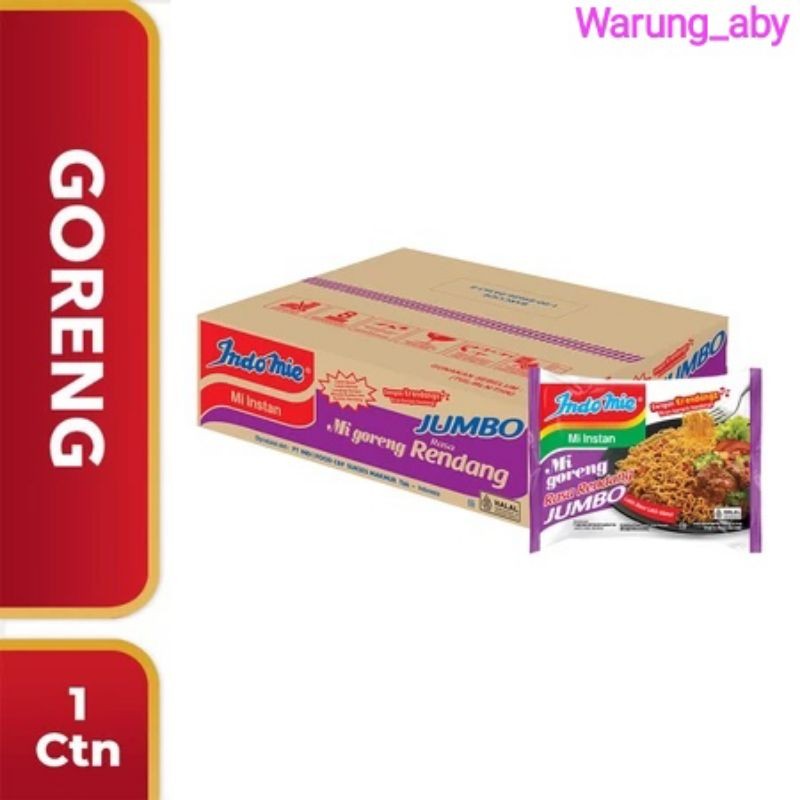 Jual Indomie Goreng Rendang Jumbo 1 Dus Isi 24 Pcs | Indomie Rendang ...